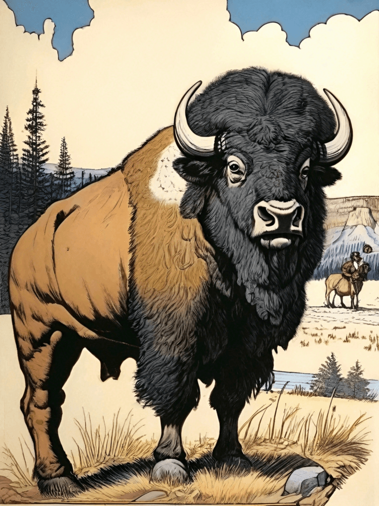 Energetic Buffalo Comic Art