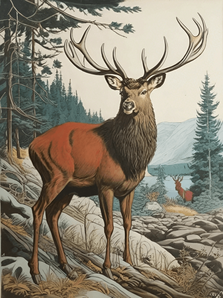 Magical Red Deer Comic Art